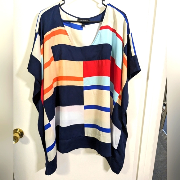 Lane Bryant | Tops | Lane Bryant Color Block Ponch Blouse Top | Poshmark